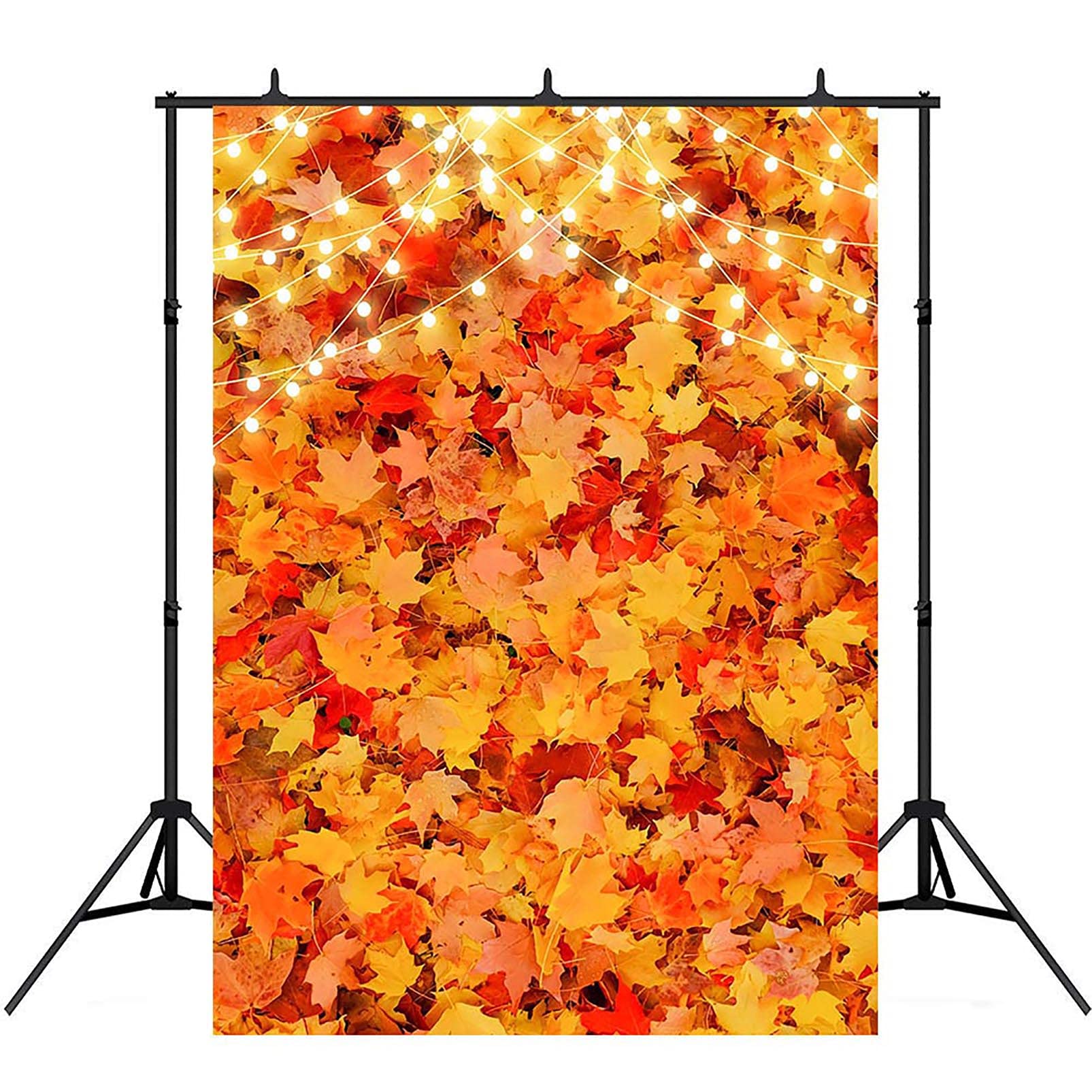 Avezano Autumn Forest Maple Leaves Scenery Photography Backdrop Fall Scene Harvest Thanksgiving Background Decorations Party Photoshoot Backdrops (5x7ft)