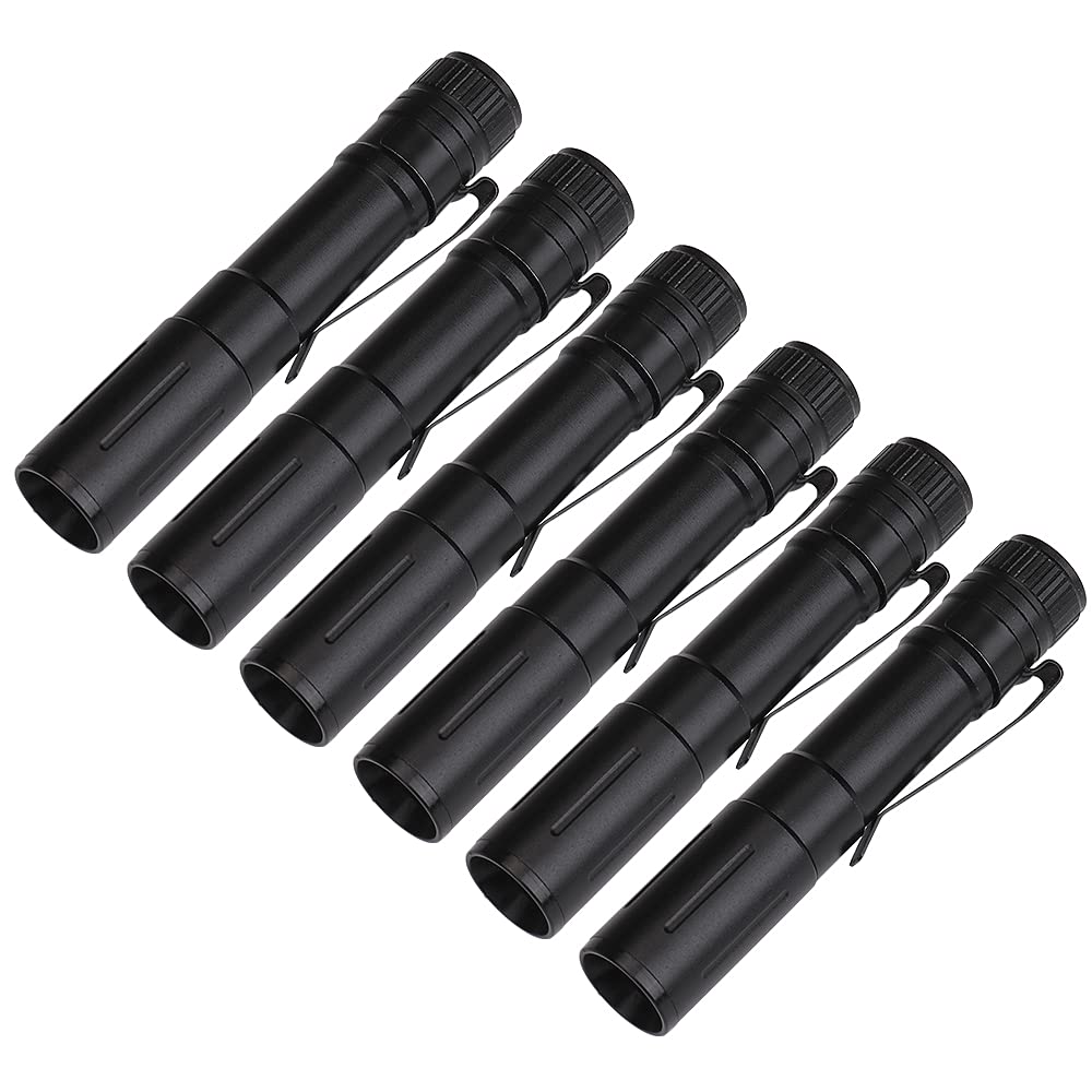 KunHe 6 Pack Small Mini Single Mode Led Powerful Flashlights AAA Battery 1 Mode Flashlight Pen Light Penlight Flashlights Pocket Tiny Compact EDC High Lumens Bright Flashlights