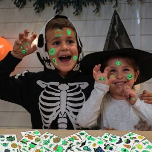 Halloween Tattoos for Kids, 10 Sheets 98 Pcs Glow in the Dark Halloween Temporary Tattoos Stickers for Halloween Party Favors Skeleton Pumpkin Tattoos Kids Prizes Trick or Treat Goodie Bag Stuffers