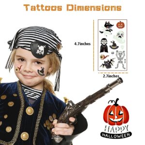 Halloween Tattoos for Kids, 10 Sheets 98 Pcs Glow in the Dark Halloween Temporary Tattoos Stickers for Halloween Party Favors Skeleton Pumpkin Tattoos Kids Prizes Trick or Treat Goodie Bag Stuffers