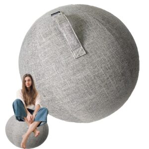 luiyninhuojin exercise ball chairs cover, for yoga ball office chair, stability ball, birth ball for pregnancy and labor, pilates ring office, dorm, and home (does not contain the ball), gray, 75cm