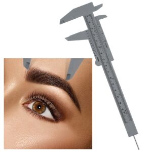 Frienda 5 Pieces Eyebrow Measuring Ruler, Brow Mapping Ruler Tool, Mini Vernier Caliper Double Scale Plastic Ruler, Sliding Gauge Ruler for Microblading Eyebrow Tattoo Brow Artists (Fresh Colors)