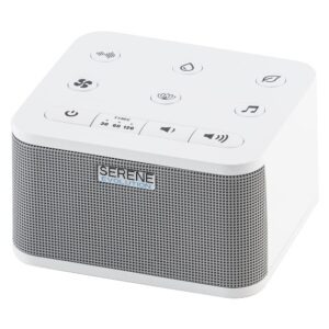 serene evolution 45 sound portable white noise machine - sleep sound machine for adults, kids, baby, home, office privacy - white noise machine for office - nature sound machine - white noise maker