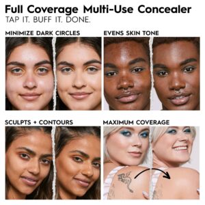 Urban Decay Quickie 24HR Multi-Use Full Coverage Concealer – Waterproof – Dual-Ended with Brush - Hydrating with Vitamin E - Natural Finish - Vegan & Cruelty Free - 20NN, 0.55 Oz