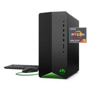 HP Pavilion Gaming PC, AMD Ryzen 5 5600G Processor, 8 GB RAM, 512 GB SSD, Windows 11, Wi-Fi 5 & Bluetooth 4.2 Combo, 9 USB Ports, Pre-Built Gaming PC Tower, Mouse and Keyboard (TG01-2030, 2021)