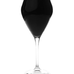 Attractive Durable Stemmed Wine Glasses Set of 6, Lead-Free, Tinted Black Glass with Clear Stem, Quality Drinking Glasses for Red or White Wine. - 15oz Glassware Cups.