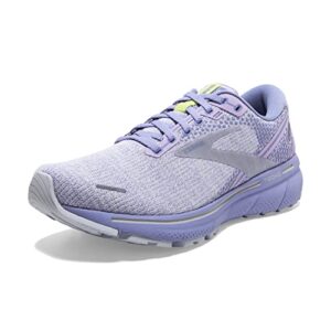 brooks women's ghost 14 neutral running shoe - lilac/purple/lime - 8.5 medium