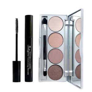 honeybee gardens skinny dip eye shadow palette + bellissima volumizing mascara bundle