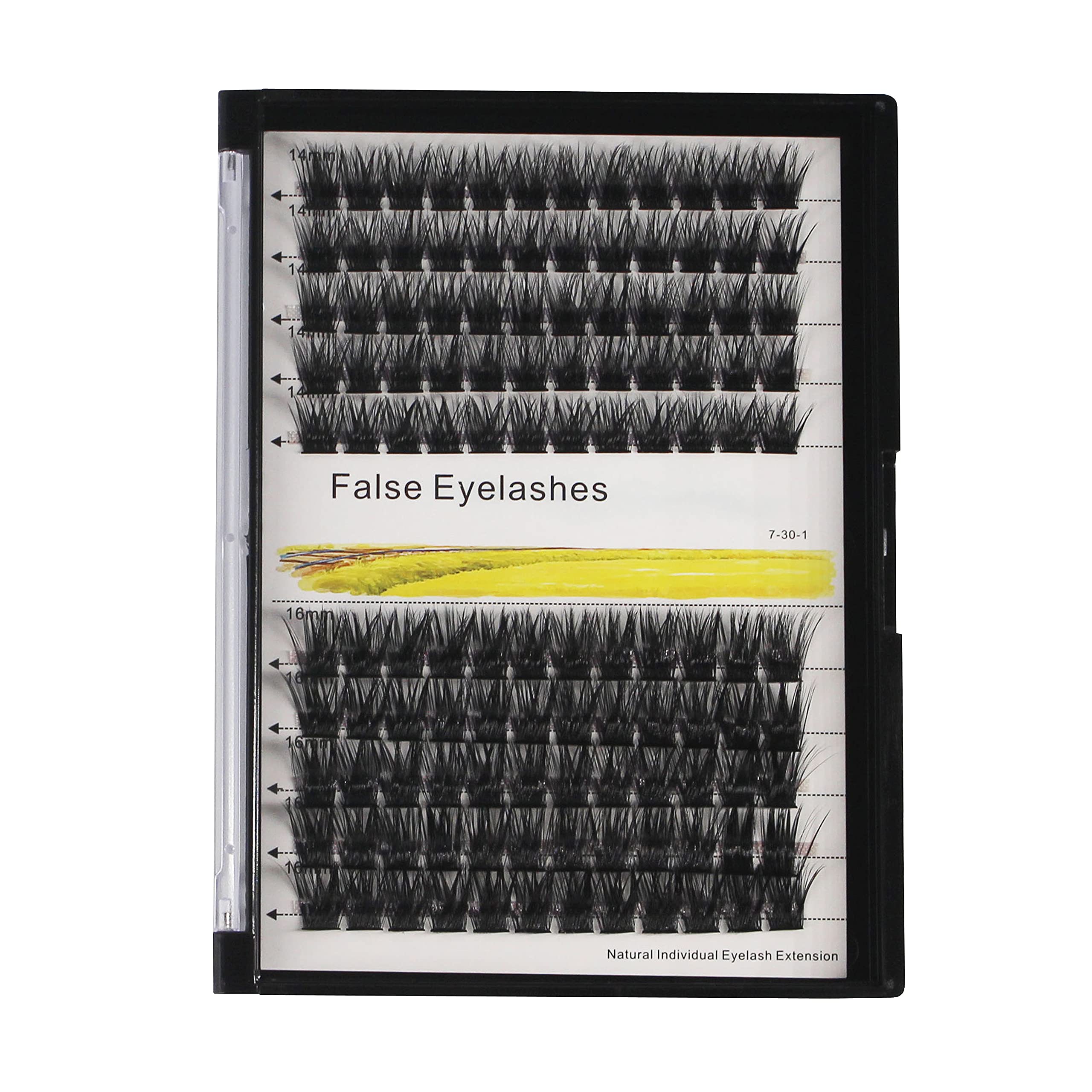 Bodermincer 120 Clusters 10mm+12mm/12mm+14mm/14mm+16mm Mixed Wide Cluster False Eyelash Individual Cluster EyeLashes Grafting Fake False Eyelashes Eyelash Extension (Black 12mm+14mm Mixed)