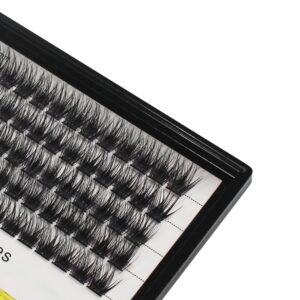 Bodermincer 120 Clusters 10mm+12mm/12mm+14mm/14mm+16mm Mixed Wide Cluster False Eyelash Individual Cluster EyeLashes Grafting Fake False Eyelashes Eyelash Extension (Black 12mm+14mm Mixed)