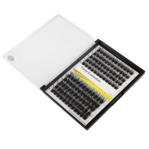 Bodermincer 120 Clusters 10mm+12mm/12mm+14mm/14mm+16mm Mixed Wide Cluster False Eyelash Individual Cluster EyeLashes Grafting Fake False Eyelashes Eyelash Extension (Black 12mm+14mm Mixed)