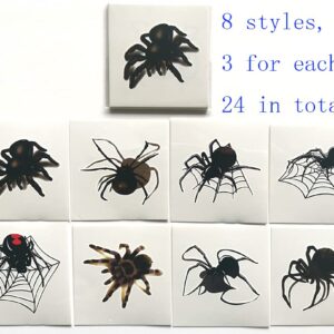 24 Sheets Halloween Spider Temporary Tattoo Stickers for Women Waterproof Body Spider Web Tattoos for Kids