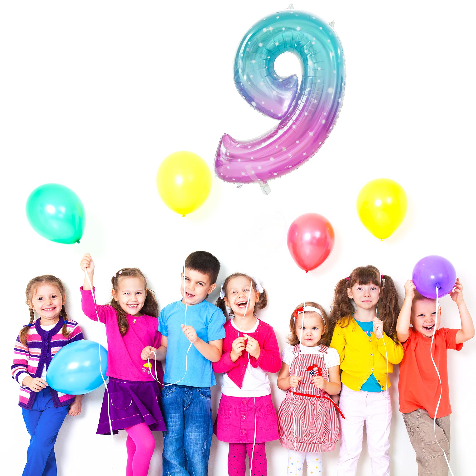 Gifloon Number 9 Balloon, Large number balloons 40 inch, 9th Birthday Party Decorations Supplies 9 Year Old Birthday Sign Decor