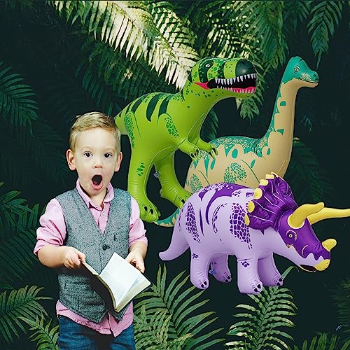 KATAKA 6 Pack Dinosaur Inflatable Toy Includes air Pump Party Decorations Pool Floating Toy Dinosaur Collection Birthday Party Gifts for Children and Adults