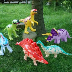 KATAKA 6 Pack Dinosaur Inflatable Toy Includes air Pump Party Decorations Pool Floating Toy Dinosaur Collection Birthday Party Gifts for Children and Adults