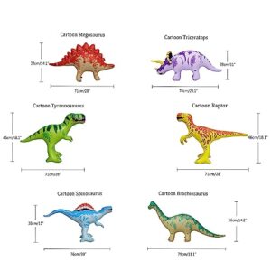 KATAKA 6 Pack Dinosaur Inflatable Toy Includes air Pump Party Decorations Pool Floating Toy Dinosaur Collection Birthday Party Gifts for Children and Adults