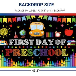 Allenjoy Back to School Backdrop for Kids Children First Day of Preschool Kindergarten Chalkboard Classroom Teachers and Students Party Supplies Decorations Banner Photo Booth Prop Background