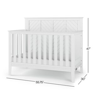 Child Craft Atwood 4-in-1 Convertible Crib, Baby Crib Converts to Day Bed, Toddler Bed and Full Size Bed, 3 Adjustable Mattress Positions, Non-Toxic, Baby Safe Finish (Matte White)