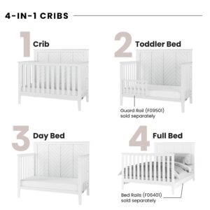 Child Craft Atwood 4-in-1 Convertible Crib, Baby Crib Converts to Day Bed, Toddler Bed and Full Size Bed, 3 Adjustable Mattress Positions, Non-Toxic, Baby Safe Finish (Matte White)