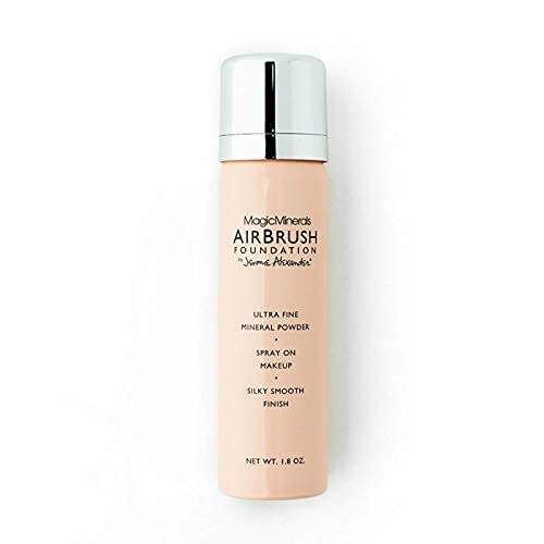 Jerome Alexander MagicMinerals AirBrush Foundation, Spray Makeup with Skincare Active Ingredients, Ultra-Light, Buildable, Full Coverage Formula (Bright Light)