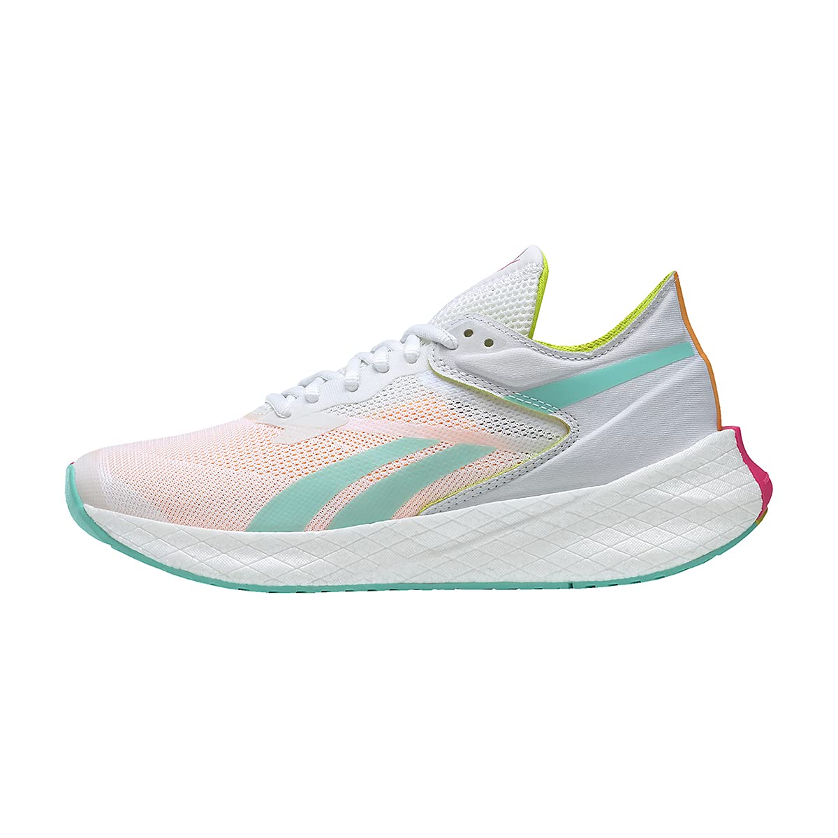 Reebok Women's Floatride Energy Symmetros Running Shoe - Color: White/White/Pixel Mint - Size: 8.5 - Width: Regular