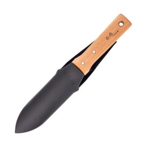 Nisaku NJP6510 Namibagata Hori Weeding & Digging Knife Japanese 7.25 Blade, 6-Inch, Includes Weather Resistant Hard Plastic Sheath, Stainless Steel/Wood Handle