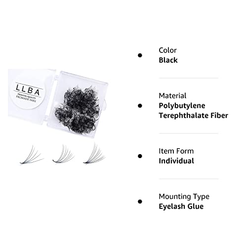 LLBA Promade Fans | Handmade Volume Eyelashes | Multi Selections From 3D To 16D | C CC D DD L M Curl | Thickness 0.03 ~ 0.1 mm | 8 - 20mm Length | Long Lasting | Easy Application (10D-0.03 D 11 mm)