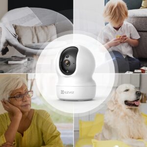 EZVIZ 2K+ Indoor Security Camera, WiFi, 360° Coverage, Night Vision, Auto Motion Tracking, Pet Baby Monitor, Two Way Talk, Compatible with Alexa (CP1 2K+)