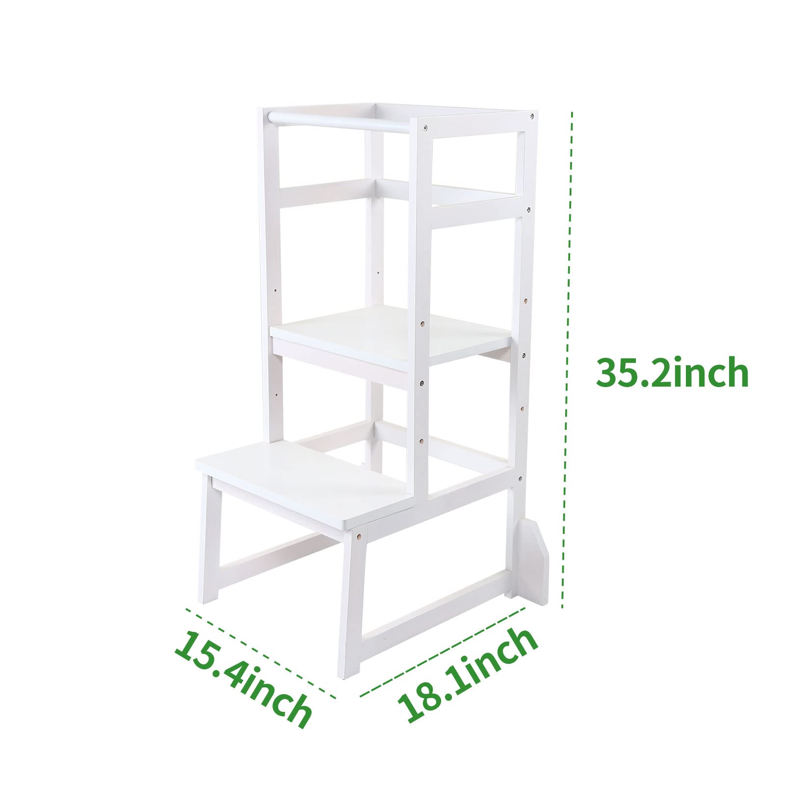 Zytty Toddler Step Stool Toddler Kitchen Stool, Adjustable-Height Toddler Tower Stool Step stools for Kids, White…