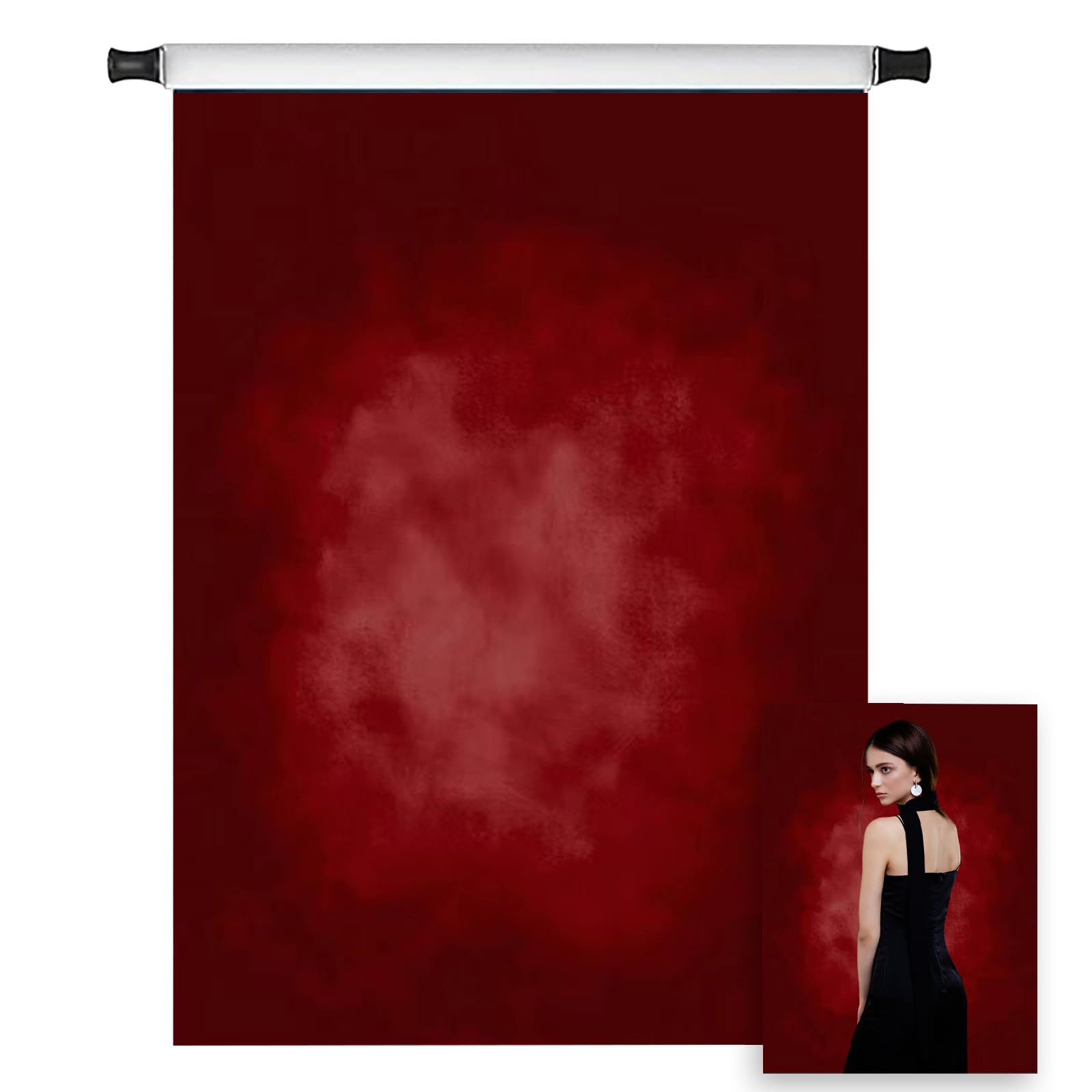 Kate 5x7ft Red Abstract Backdrops Microfiber Red Portrait Background for Photoshoot, for Photography, for Birthday