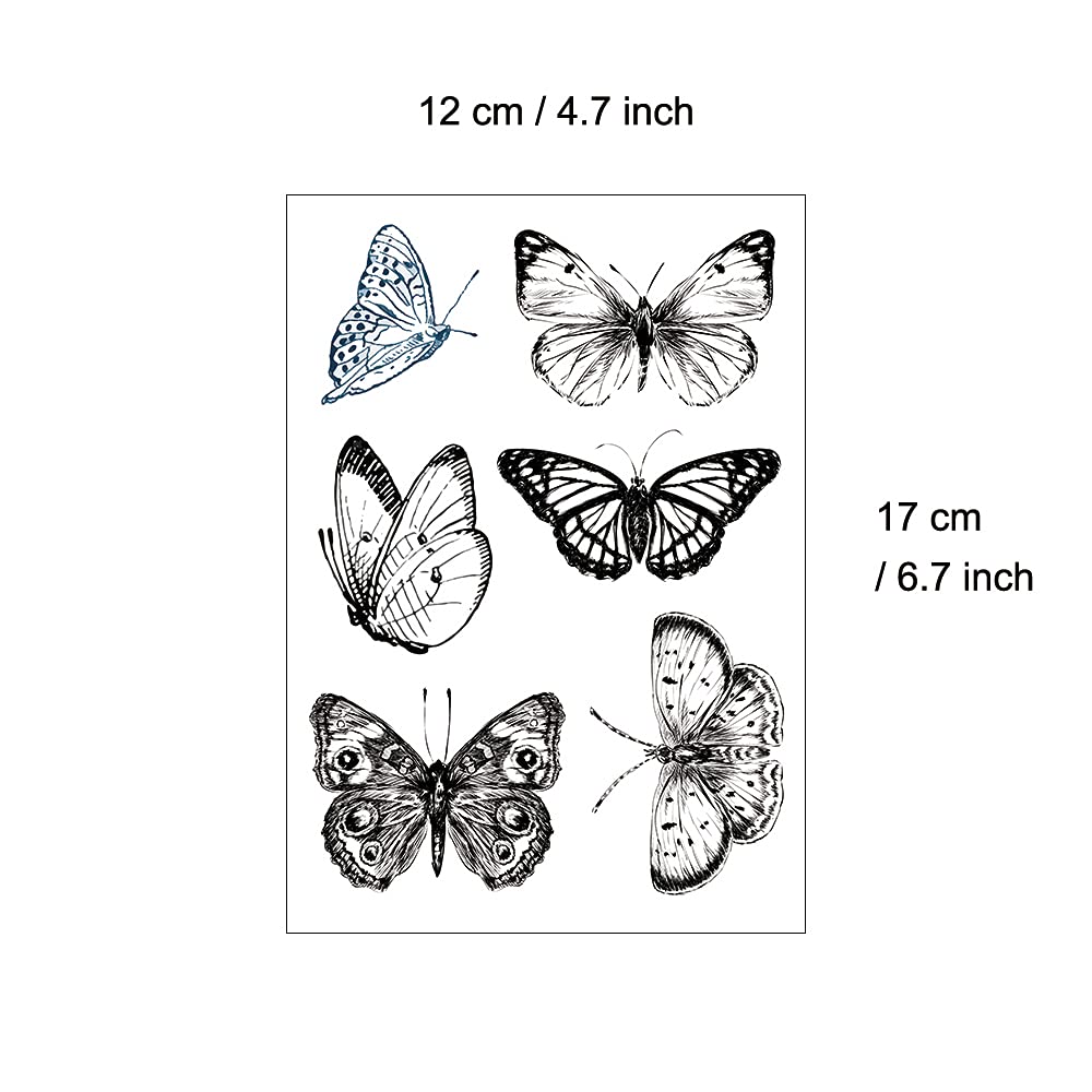 Everjoy Realistic Black Butterfly Temporary Tattoo Stickers - Waterproof Fake Tattoos, Party Favors, Themed Decorations and Gifts for Women