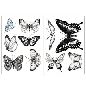 Everjoy Realistic Black Butterfly Temporary Tattoo Stickers - Waterproof Fake Tattoos, Party Favors, Themed Decorations and Gifts for Women