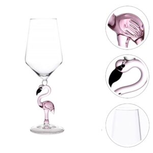 1pc Flamingo Wine Glass Grape Wine Glasses Flamingo Stem Creative Glass Glass Birthday Creative Gift Goblet Flamingo Gift Bar Cocktail Glass Bride Martini Red Wine