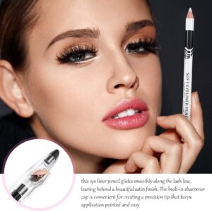 26 Pieces White Eyeliner Pencil with Sharpener Soft Strokes White Eyeliner Pencil Eye Silkworm Brighten Eye Liner Pen Multipurpose Makeup Tool for Eyeshadow Lip Liner