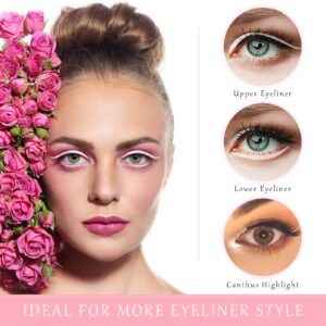 26 Pieces White Eyeliner Pencil with Sharpener Soft Strokes White Eyeliner Pencil Eye Silkworm Brighten Eye Liner Pen Multipurpose Makeup Tool for Eyeshadow Lip Liner