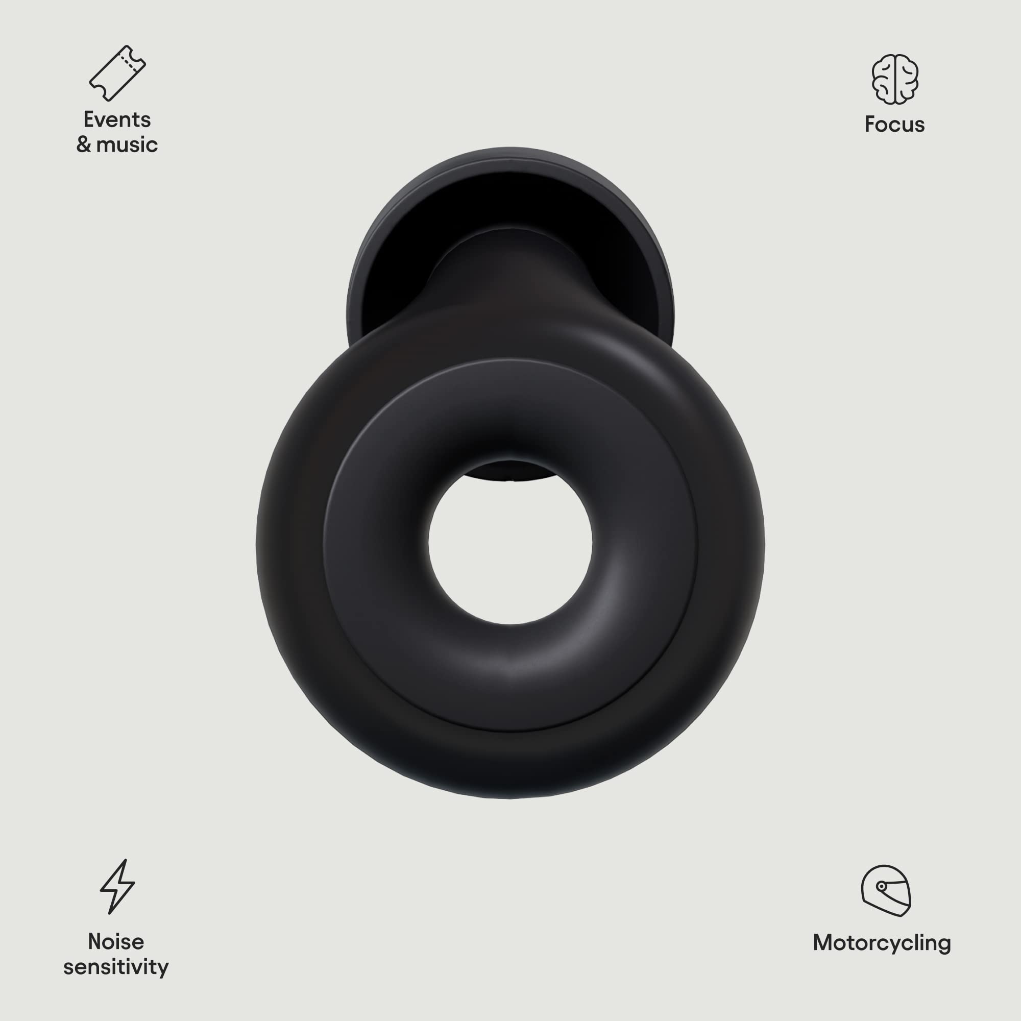 Loop Experience Plus Earplugs - High Fidelity Hearing Protection for Musicians, DJs, Festivals, Concerts and Nightlife – 18dB & NRR 7 Noise Reduction Ear Plugs – Extra Accessories Incl - Black