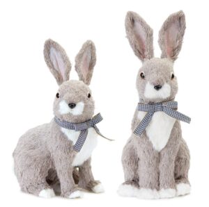 melrose international 78764ds 14 x 16 in. polyester & foam rabbit - set of 2