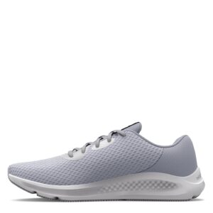 under armour women's charged pursuit 3, halo gray/black, 7.5 medium us