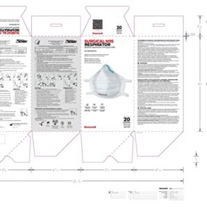 Honeywell Surgical N95 Respirator, Safety NIOSH-Approved, 20-pack (DC365N95HC)