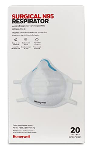 Honeywell Surgical N95 Respirator, Safety NIOSH-Approved, 20-pack (DC365N95HC)