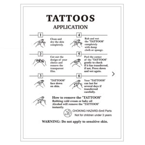 Dopetattoo 6 Sheets Temporary Tattoo Helm of Awe Viking Symbol Viking Fake Tattoos Norse Wing Tattoos Neck Chest for Women Men Adults(No more Sticky)