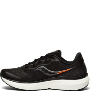 saucony men's triumph 19 running shoe, black/white, 12