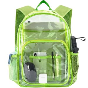 bajnokou clear backpack heavy duty pvc bookbag for school - see through transparent stadium approved backpacks for women concert sport venues work travel,lemon green