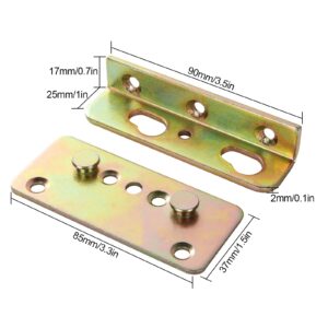 Acrux7 12 Sets Bed Rail Brackets Heavy Duty Bed Frame Brackets No-Mortise Bed Frame Hardware Bed Replacement Parts Connectors with Screws for Wood Bed Frame