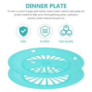 DOITOOL Grill Pan 10Pcs Paper Plate Holder Plastic Dinner Plates Reusable Barbecue Trays