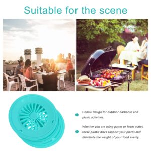 DOITOOL Grill Pan 10Pcs Paper Plate Holder Plastic Dinner Plates Reusable Barbecue Trays