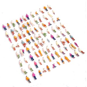 n/c 100 pcs 1:100 ho scale models people set, hsxxf tiny people model people hand painted figures diy resin colorful painted mixed seated sitting pose (1:100)