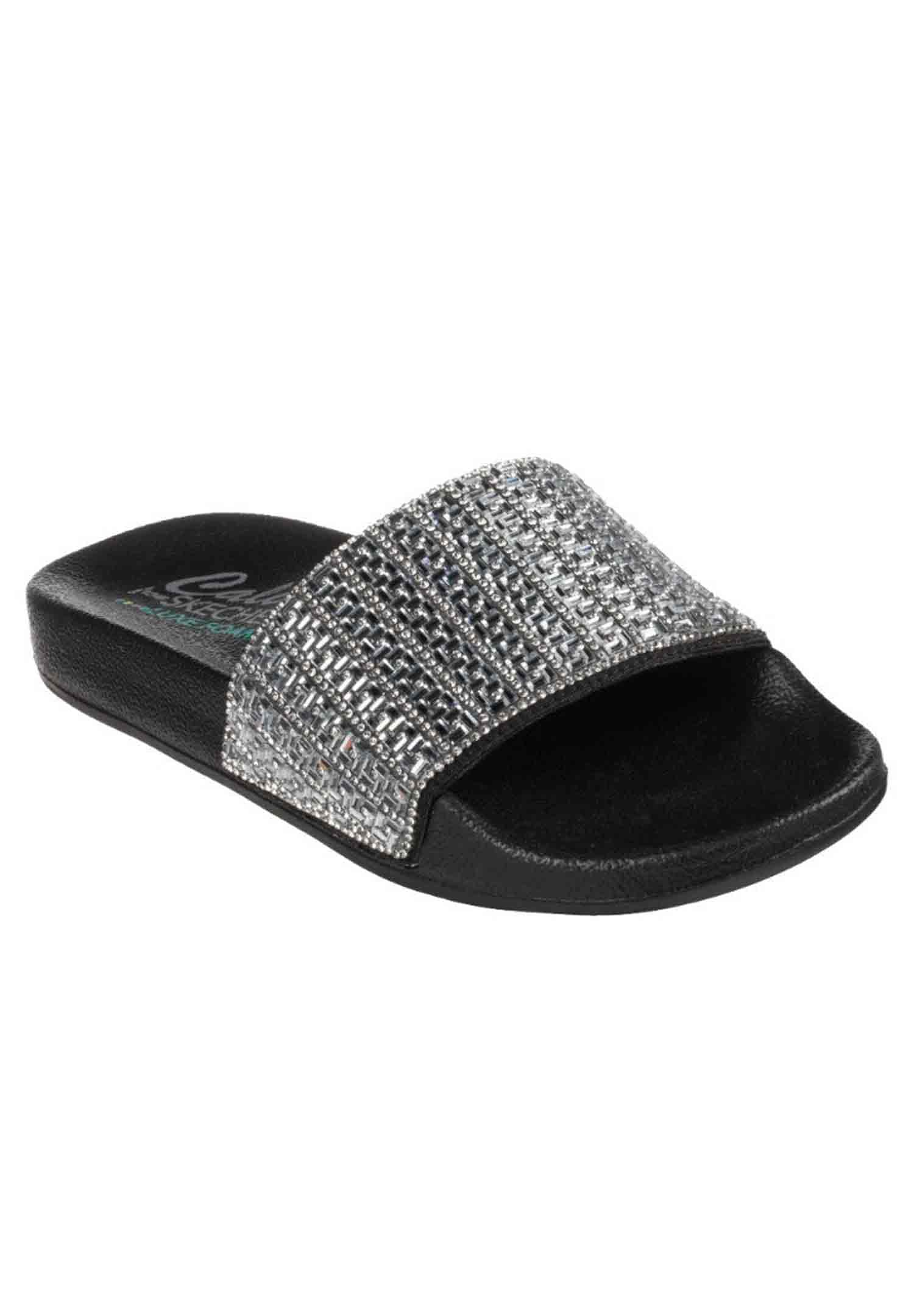 Skechers Women's Shower Slide Sandal, Black, 7