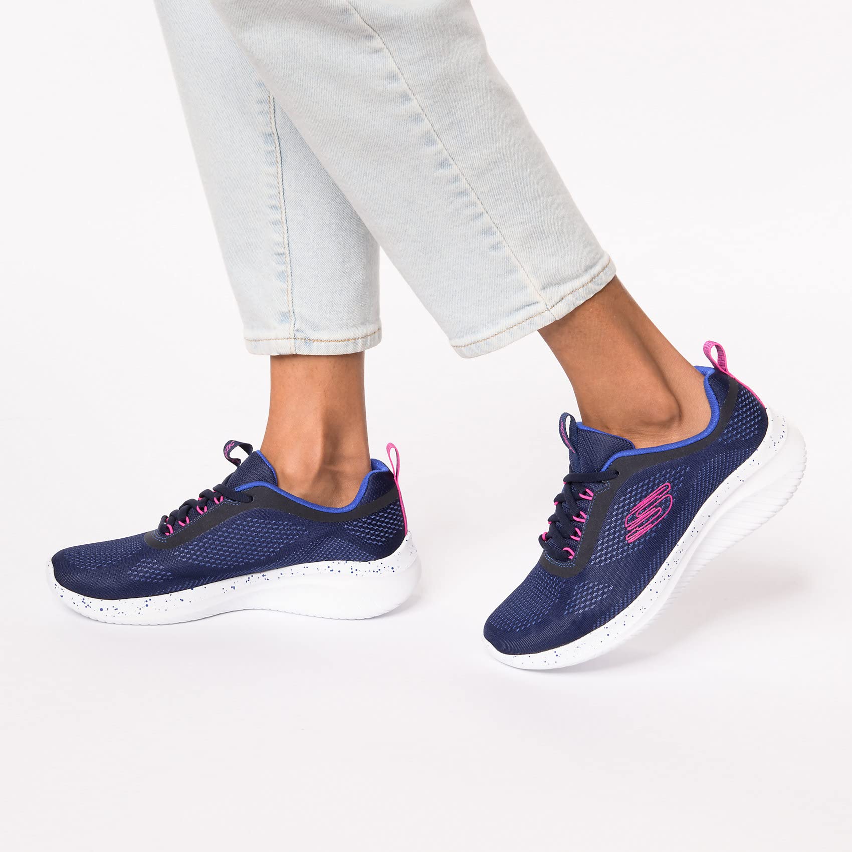 Skechers Sport Women's Women's New Horizon Sneaker, NVPK=Navy/Hot Pink, 9.5