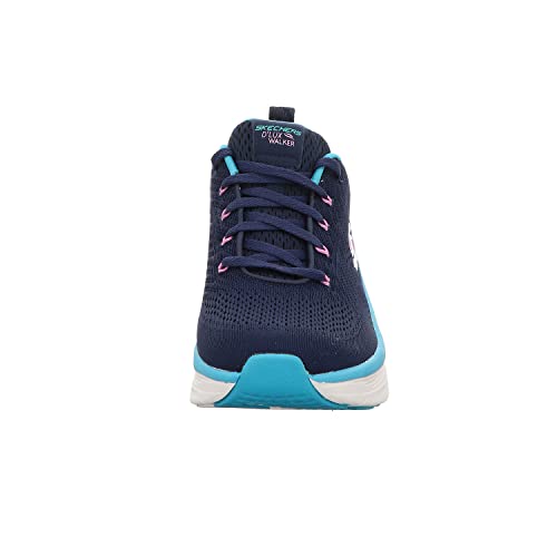 Skechers Women's D'lux Walker-Fresh Finesse - Navy Mesh/Turquise Trim - US 8